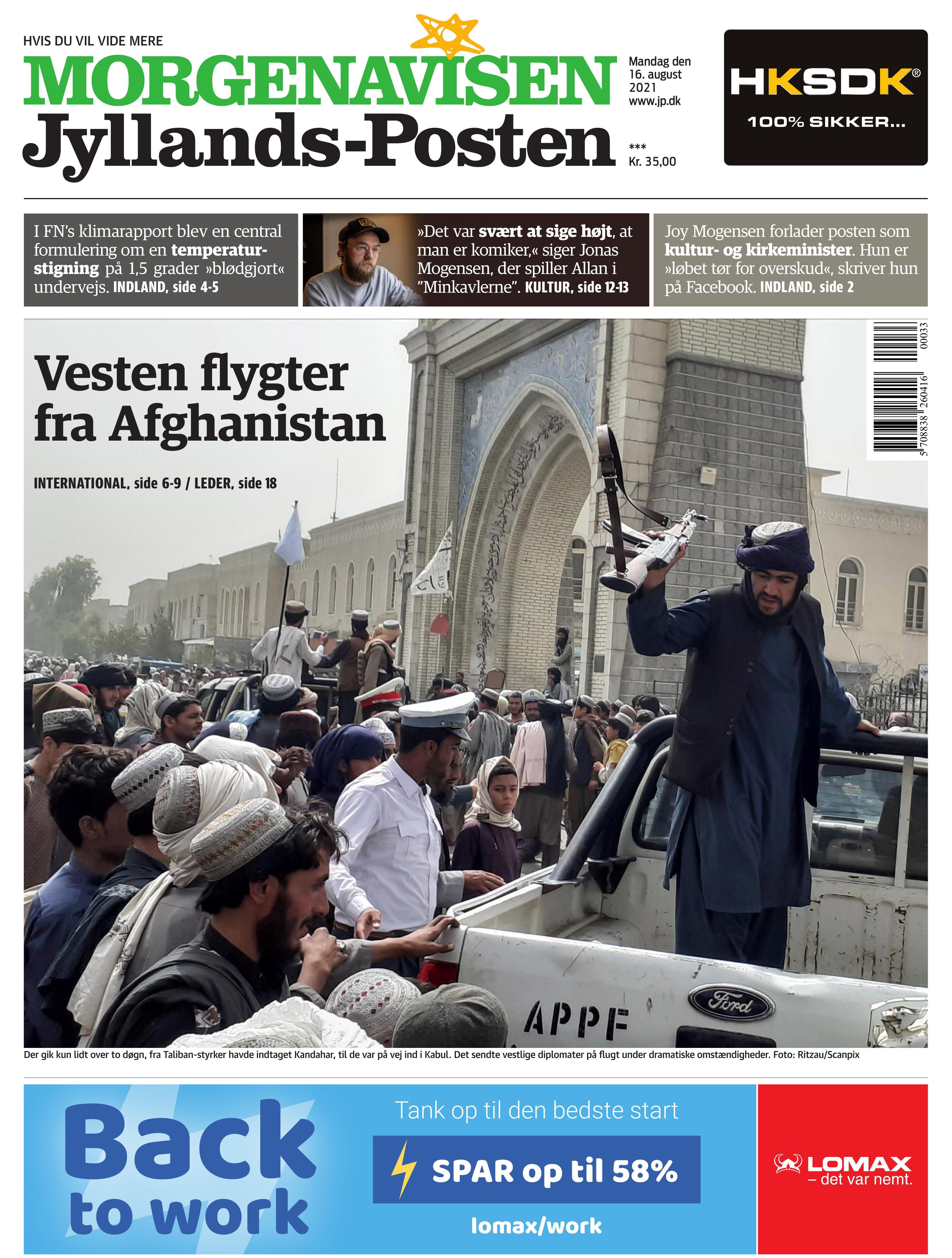 The fall of Kabul: newspaper front pages today – Covers in a dangerous time