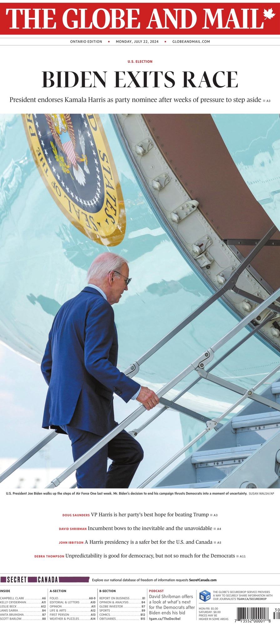 Joe Biden steps down: front pages around the world – Covers in a ...